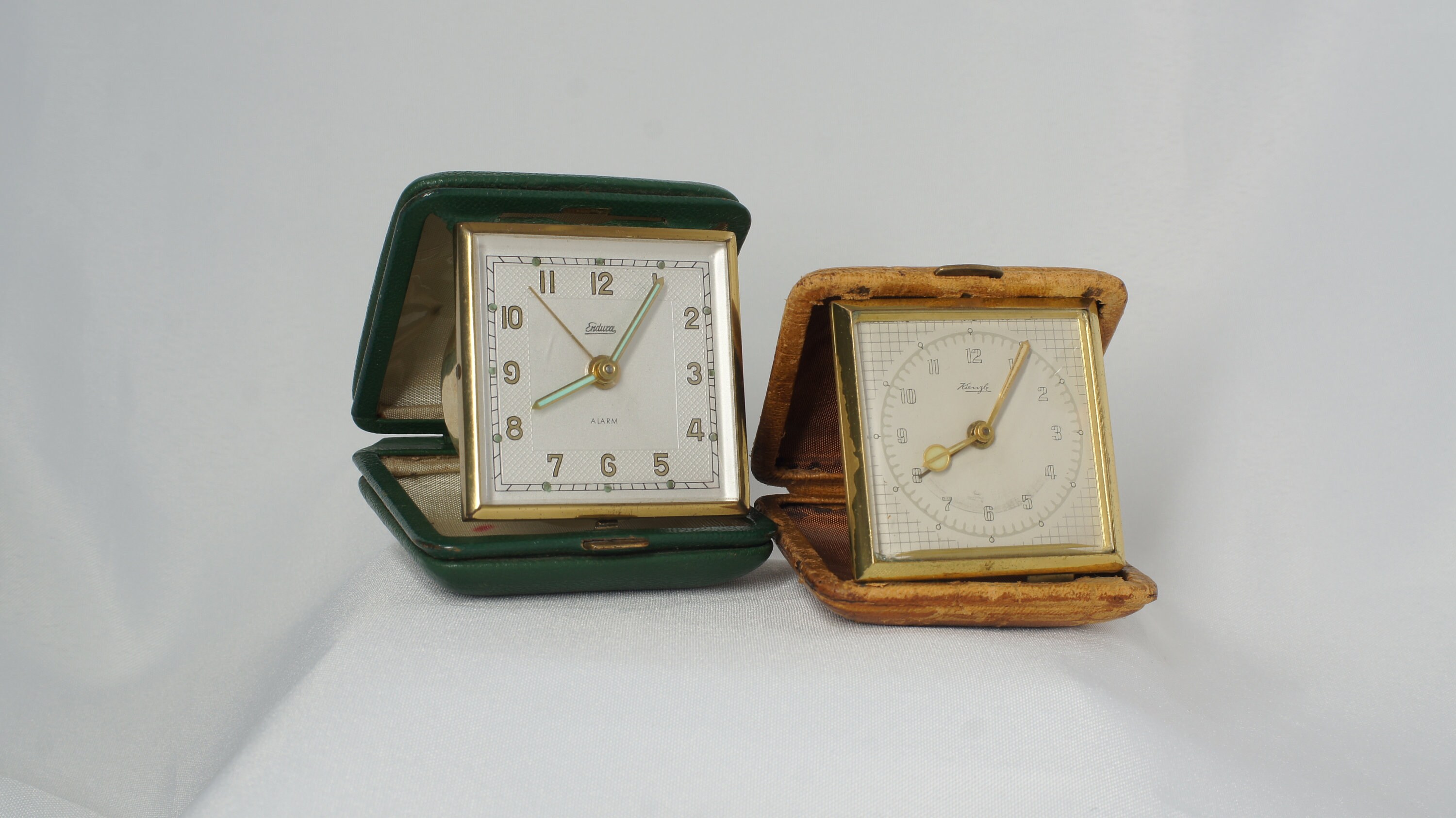 1960's Vintage Wind-up Folding Travel Alarm Clock Kienzle and Endura ...