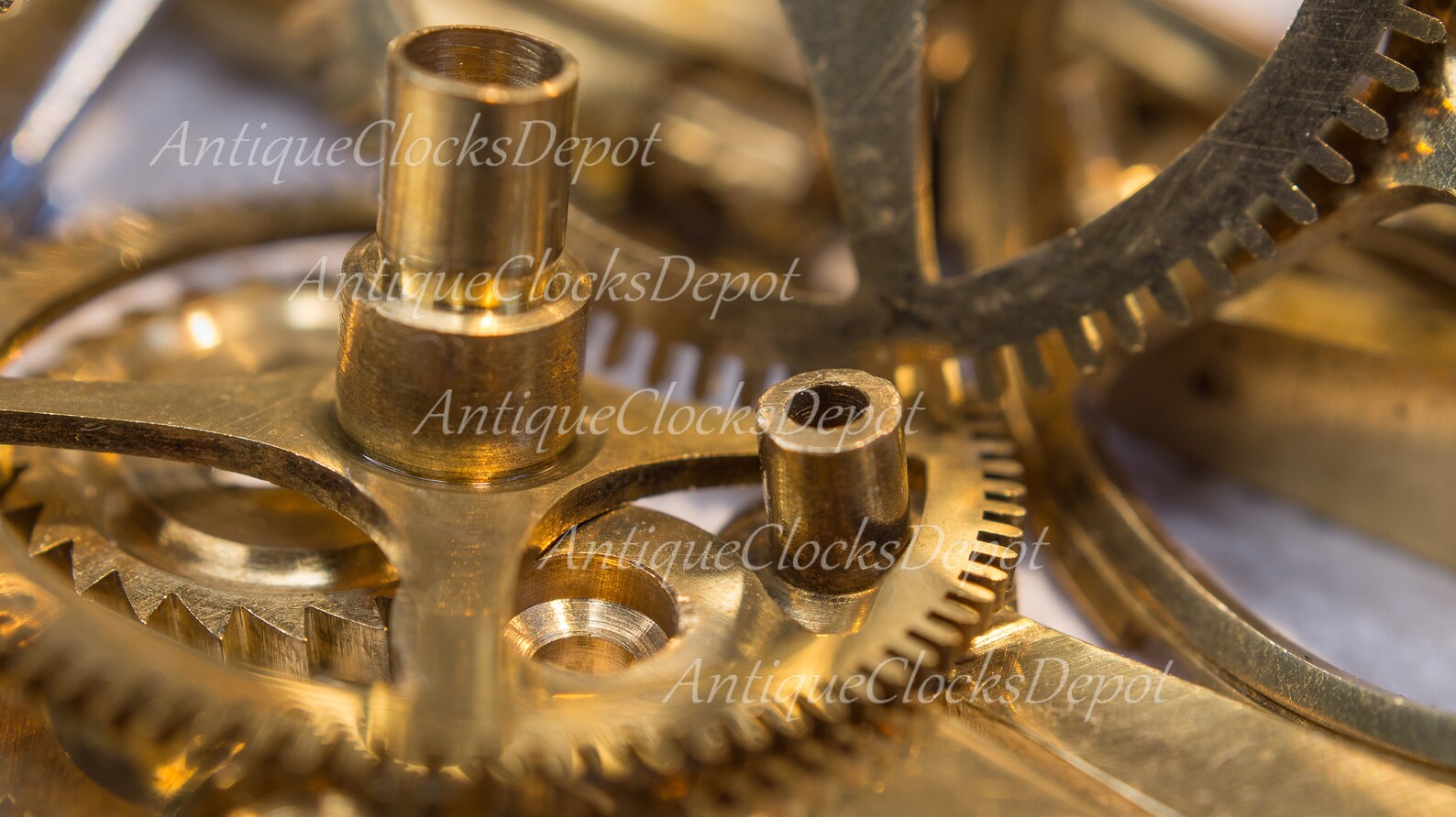 Set of 4 Pictures of Bronze Clock Parts Gold Color Close-up Bronze ...