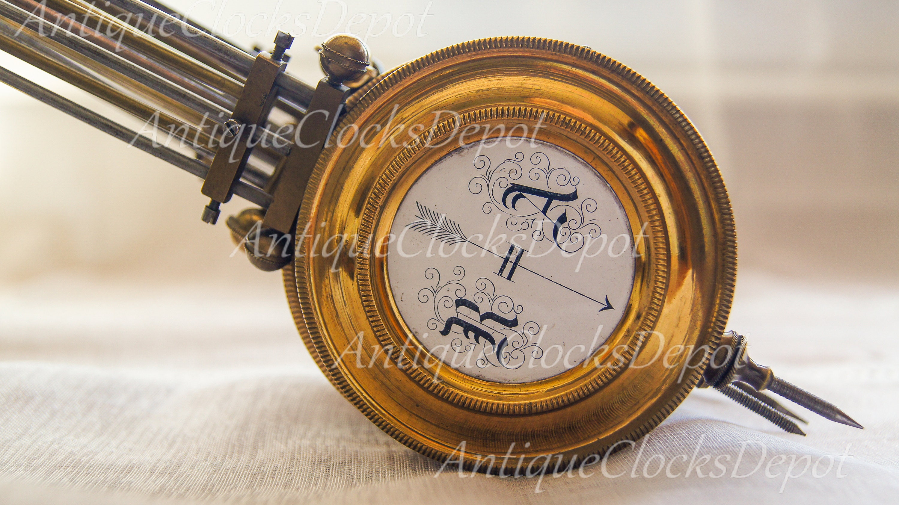 One Photo Only! Pendulum Clock Antique Image Solid Brass Decorative ...