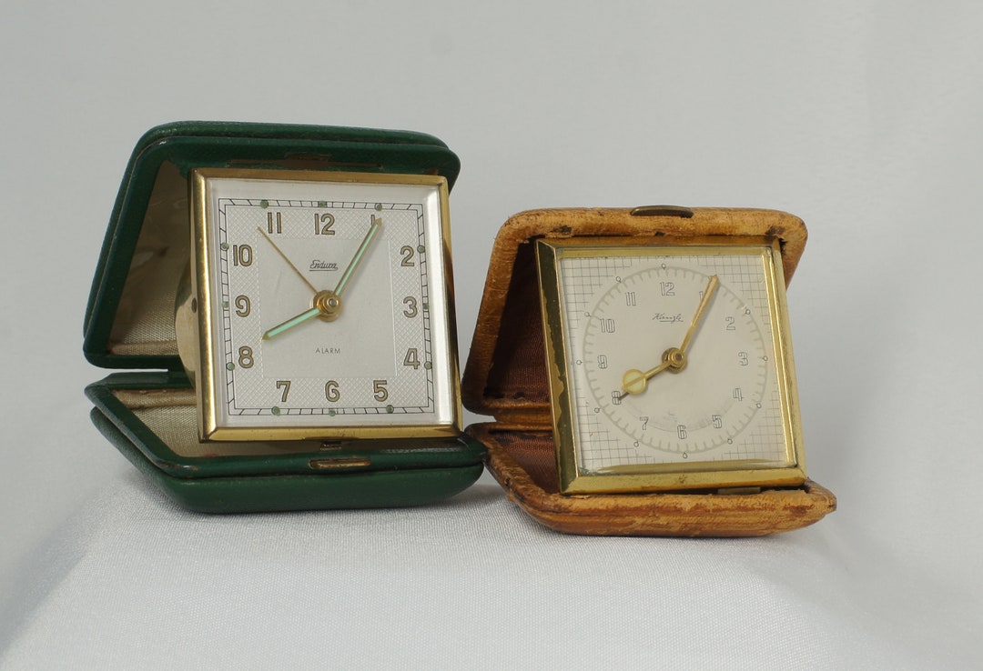 1960's Vintage Wind-up Folding Travel Alarm Clock Kienzle and Endura ...
