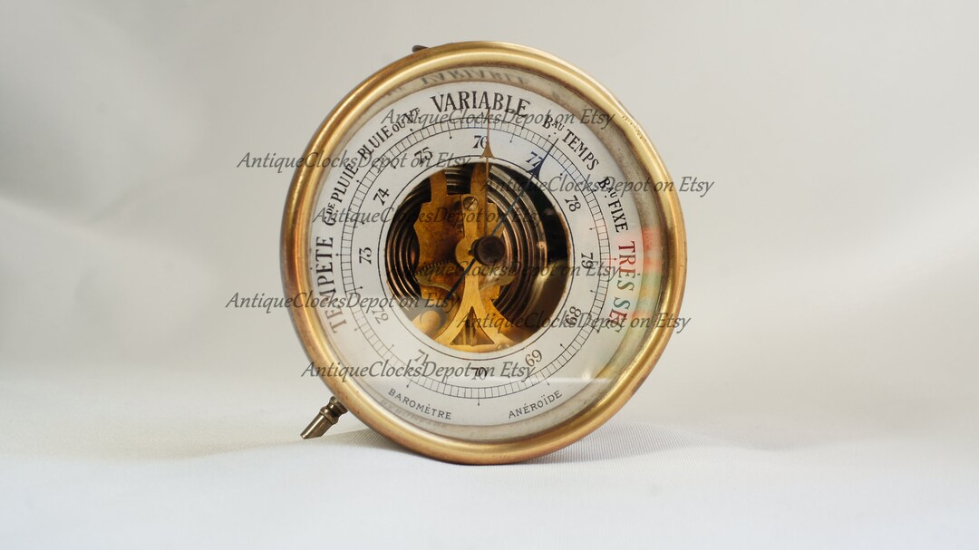 Bronze Mechanical Barometers Gold Color Close-up Instant Digital ...