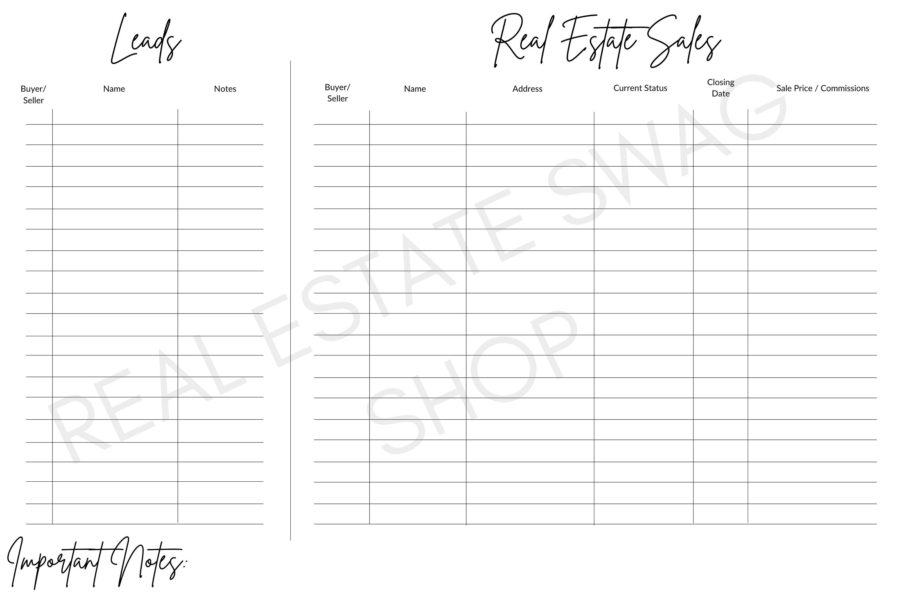 Real Estate Acrylic Board Sales Tracker Template - Etsy