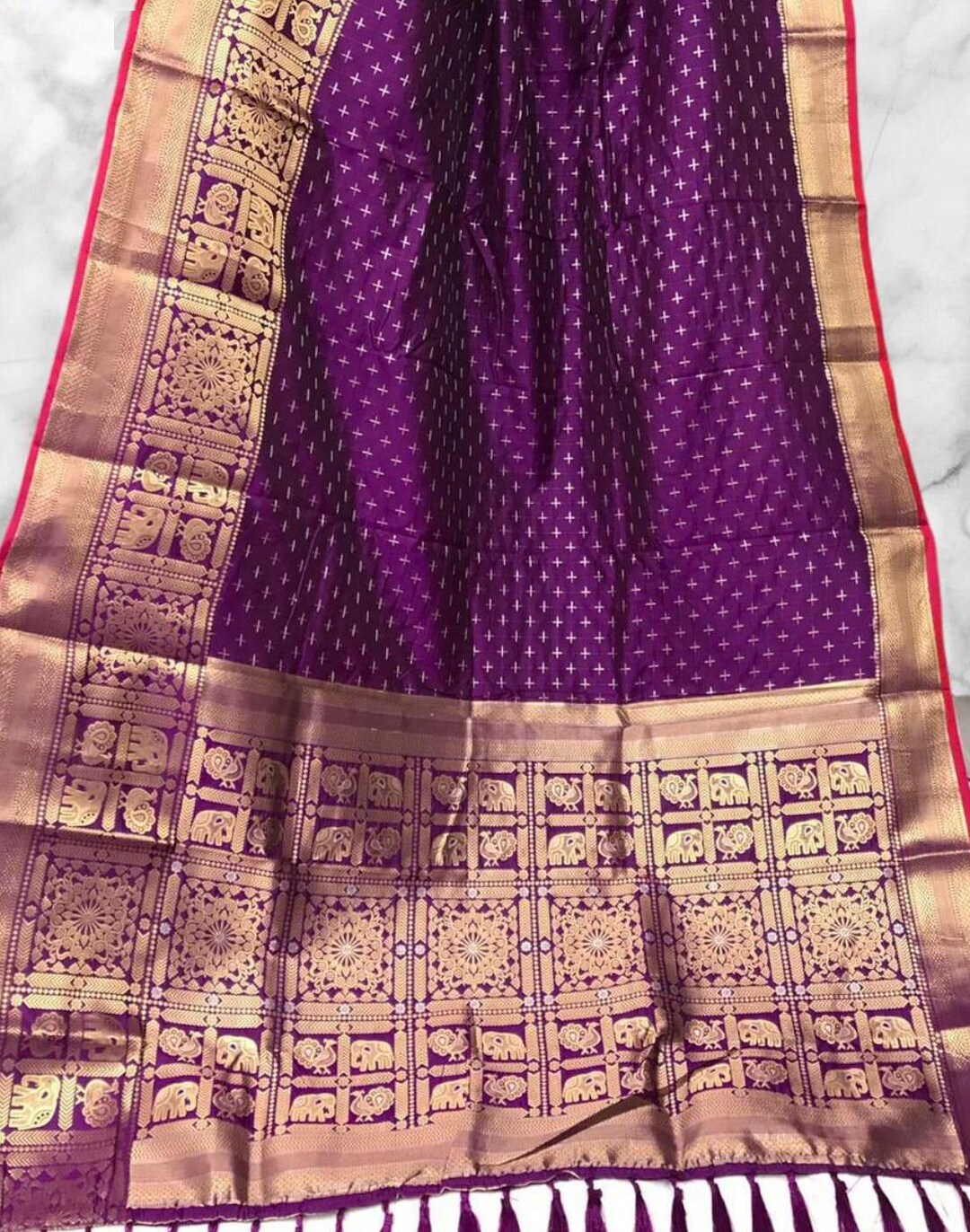 Handloom Banarasi Silk Saree: Antique Weaving, Indian Wedding Saree - Etsy