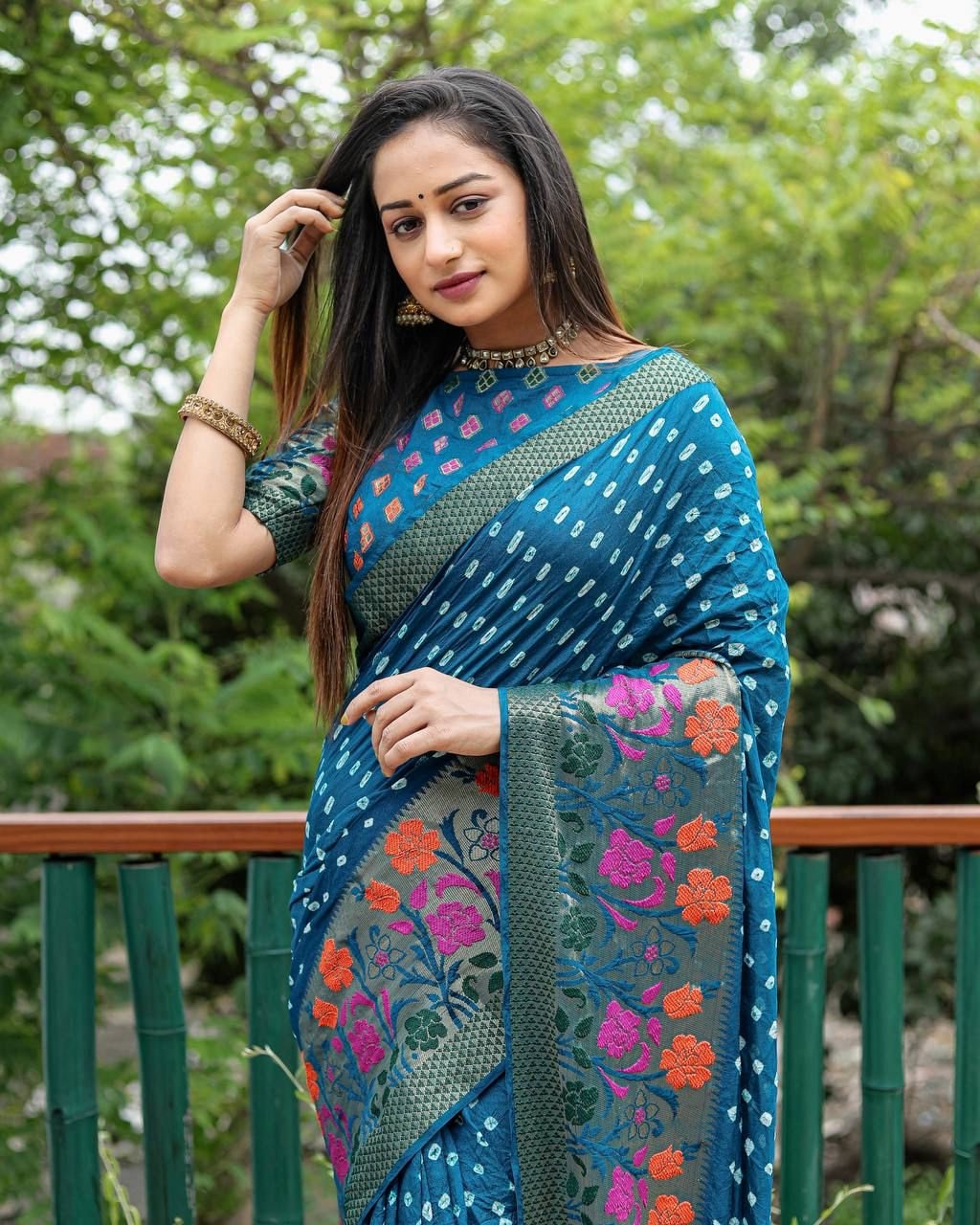 Bandhani Saree,handmade Handicraft Pure Silk Kanchipuram Bandhani Saree ...