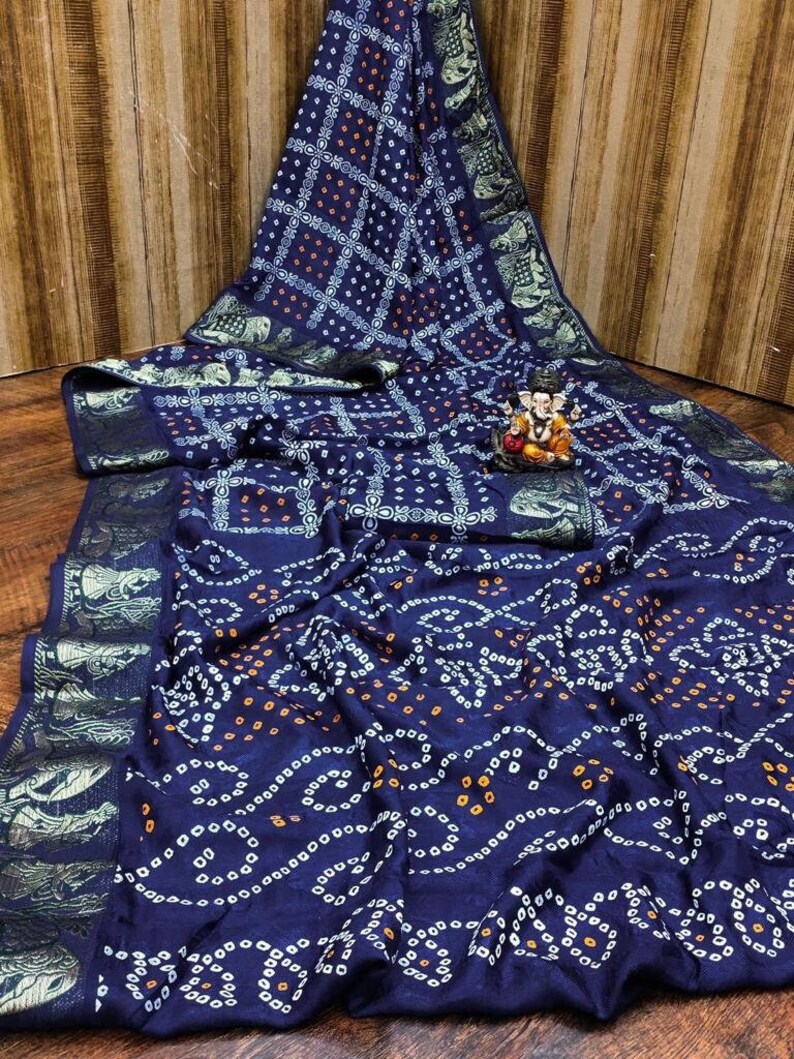 Bandhani Bandhej Sareehandcrafted Traditional Bandhani - Etsy