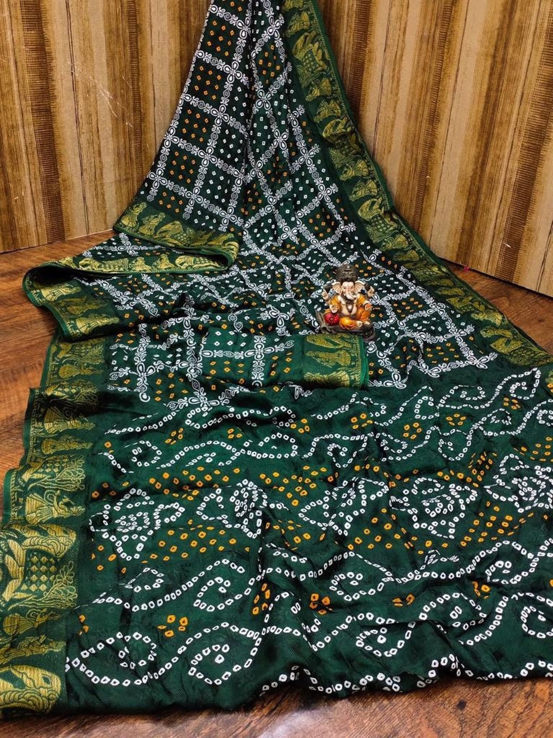 Bandhej Saree Most Demanded Collection Block Print and JEQUARD - Etsy