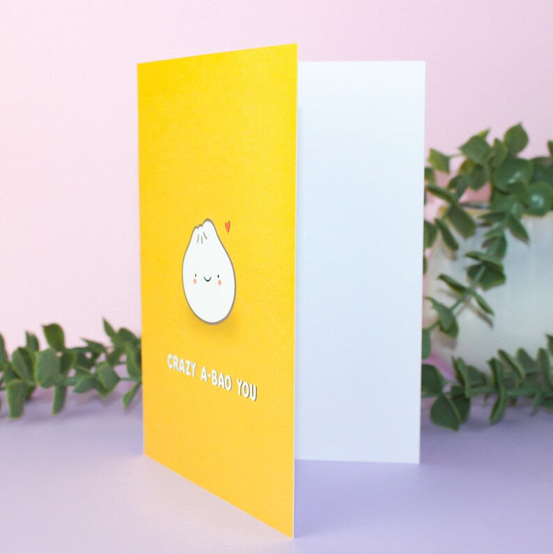 Crazy A-bao You - Cute Bao Dumpling Pun Greeting Card | Anniversary ...