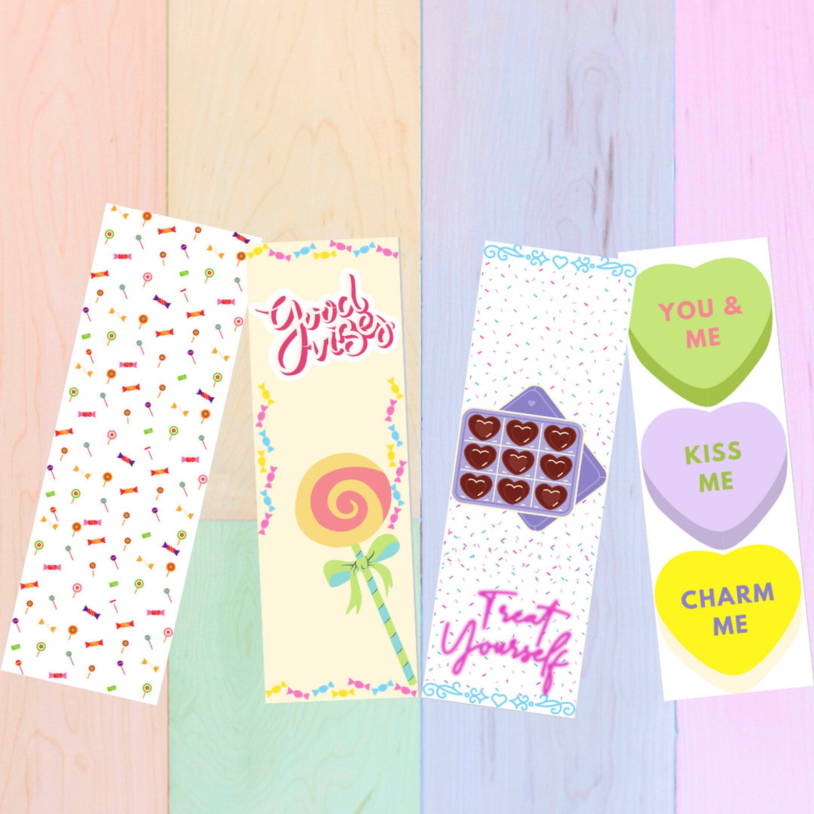Candy Land Bookmarks Set of 4 Digital Download Printable | Etsy