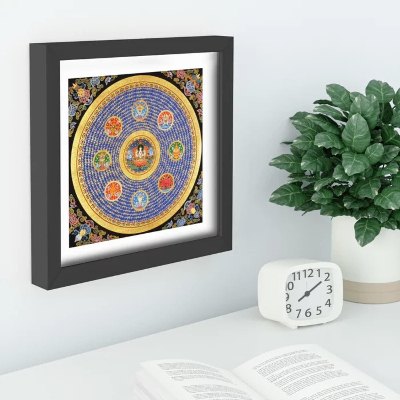 Gold Blue Floral Tibetan Buddhist Mandala - Etsy