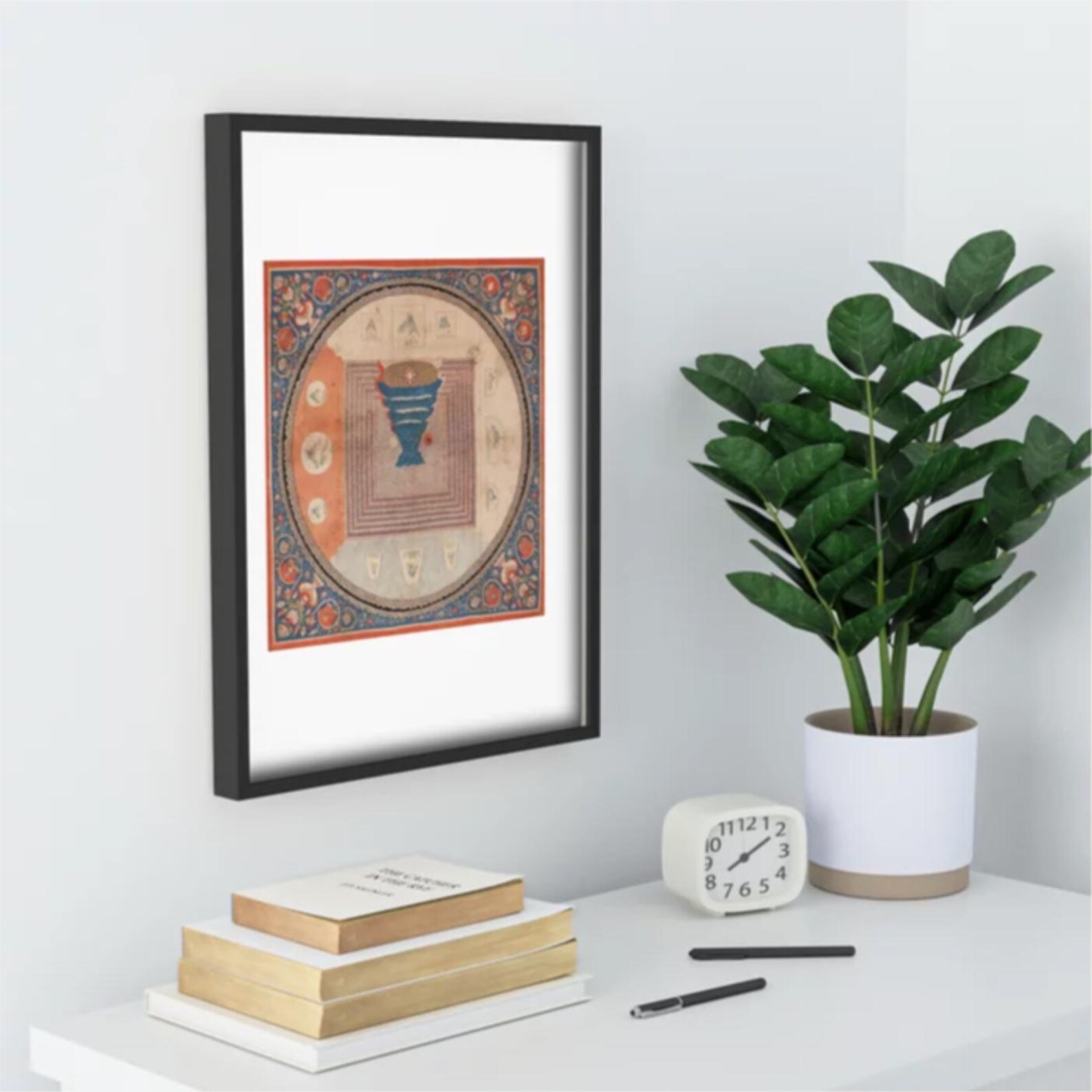 Cosmological Mount Meru Mandala With Floral Border - Etsy
