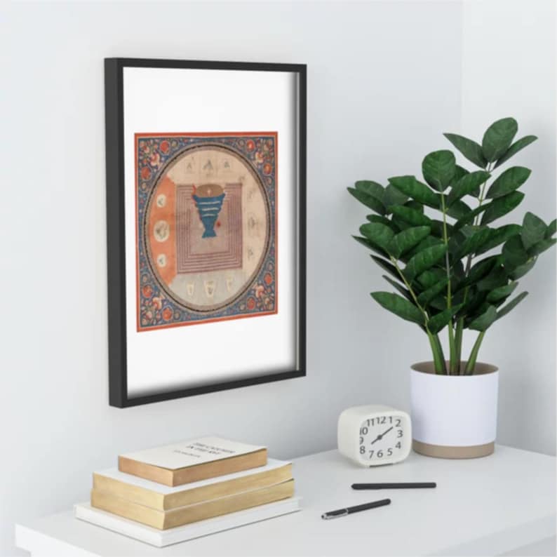 Cosmological Mount Meru Mandala With Floral Border - Etsy