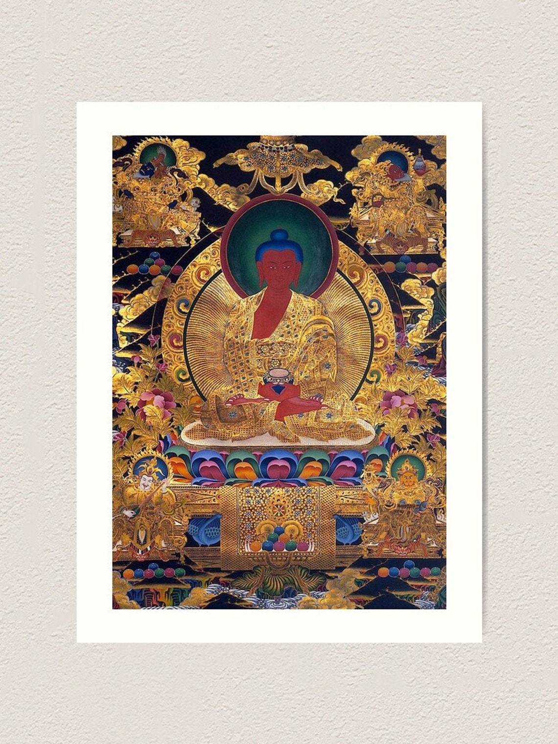 Gold Amitabha Buddha Tibetan Buddhist Thangka - Digital Download - Etsy