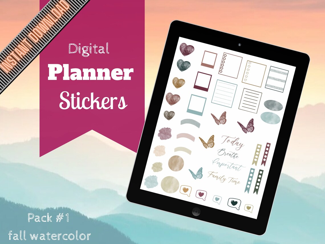 Fall Watercolor Digital Planner Stickers: Goodnotes Stickers (instant ...