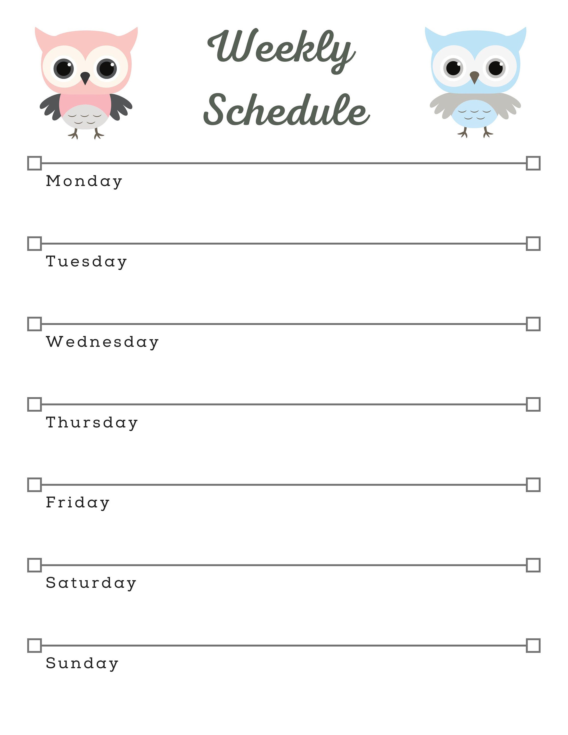 This Week's Schedule Weekly Owl Printable Planner - Etsy
