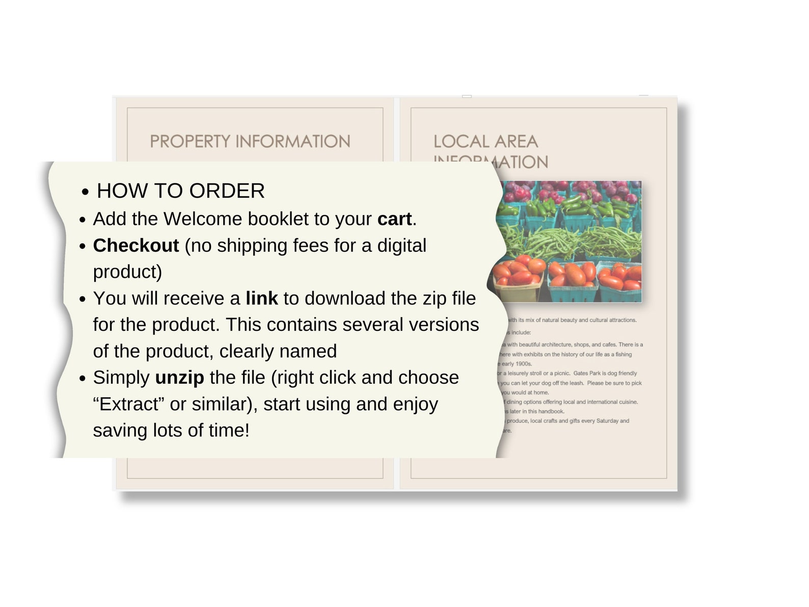 Welcome Brochure MS Word Template Coffee Short Term Rental A4 Letter ...