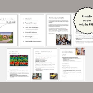 Welcome Brochure MS Word Template Coffee Short Term Rental A4 Letter ...