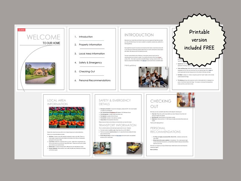 Welcome Brochure MS Word Template Coffee Short Term Rental A4 Letter ...