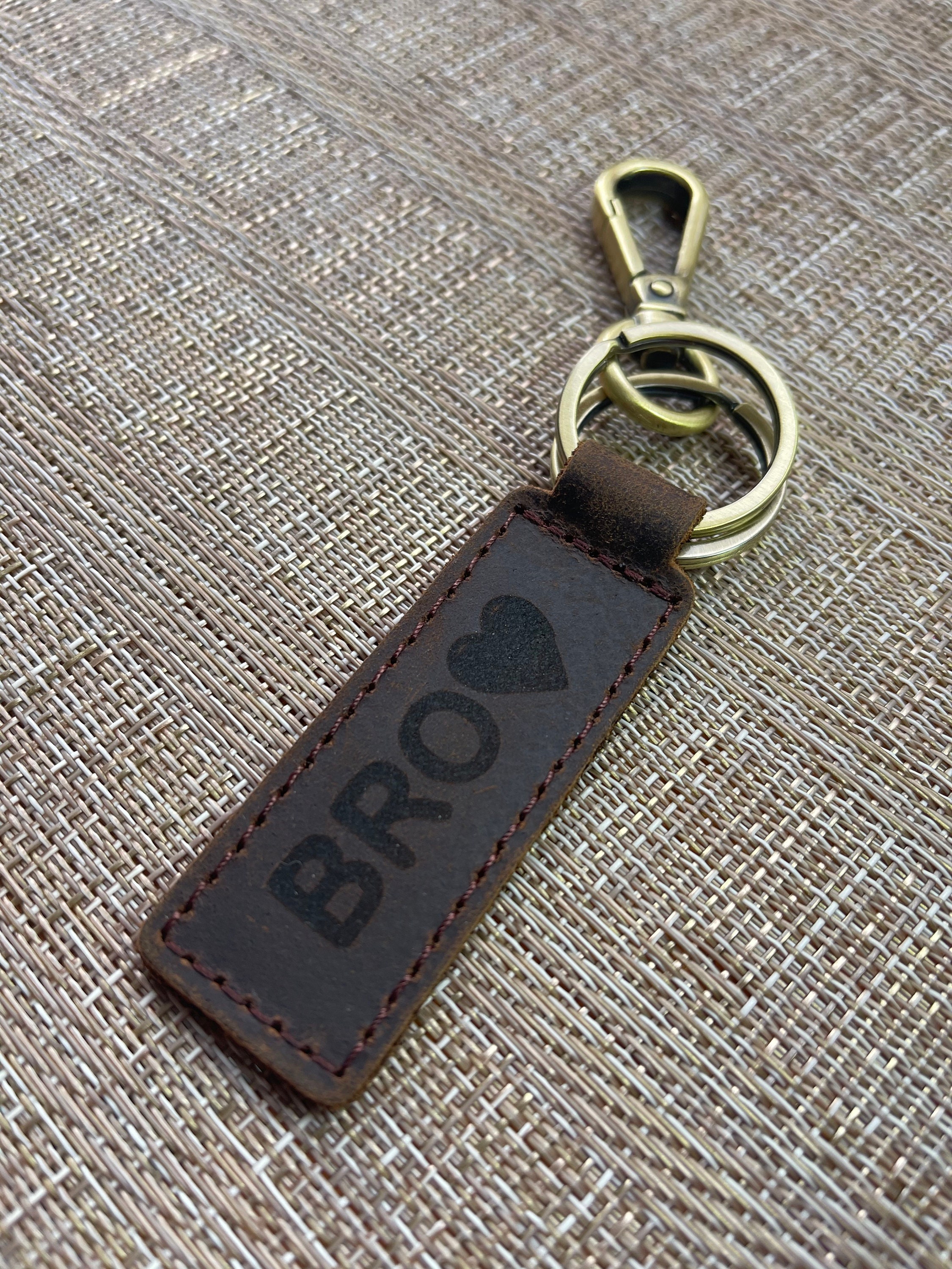 Gift ,custom Engrave Logo Leather Keychain, Personalized Custom Logo ...