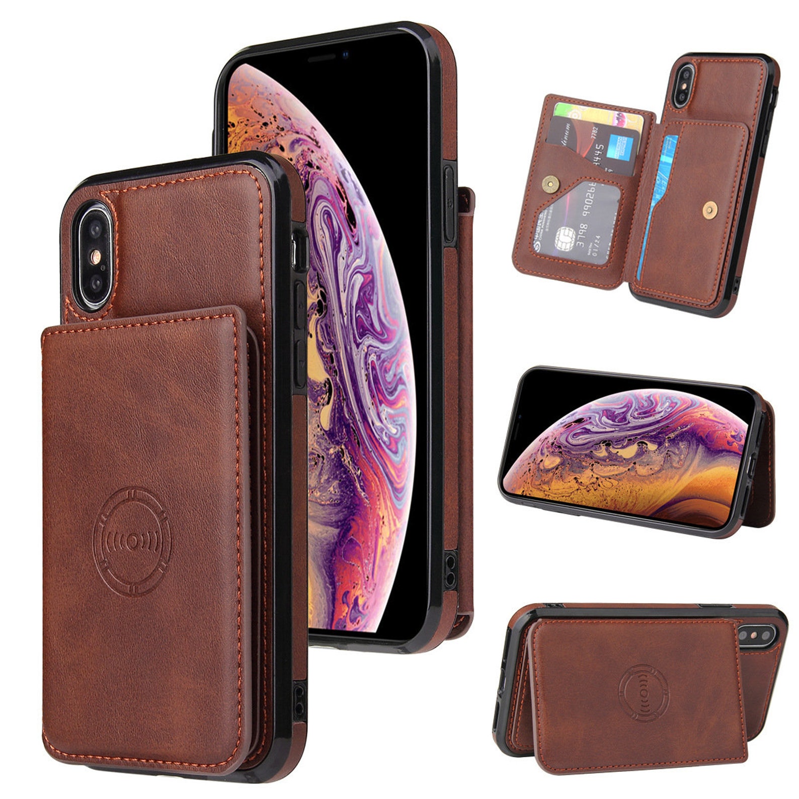 Iphone 12 Leather Case Plus Wallet Iphone 12 Pro Max Magnet - Etsy
