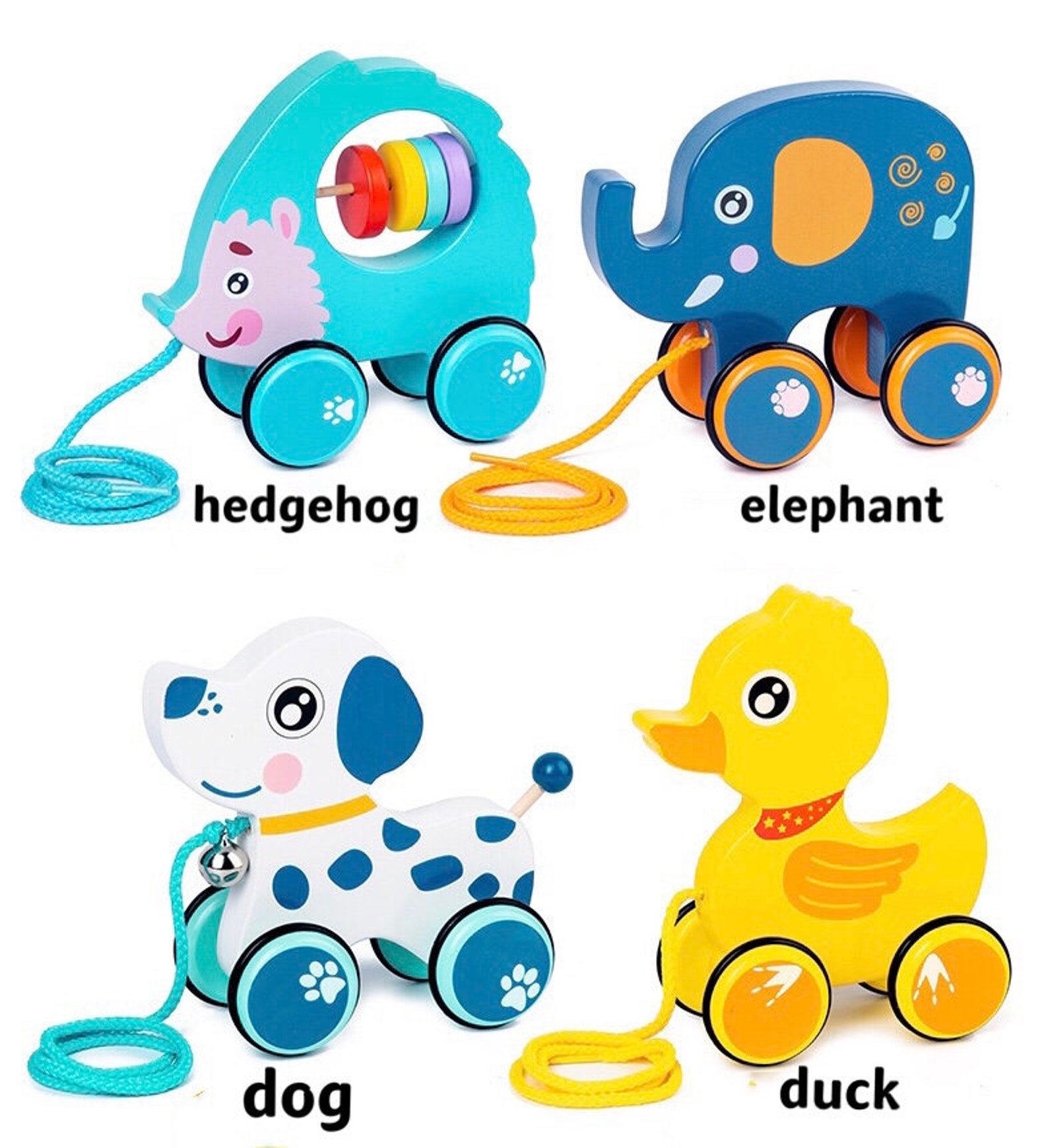 Large Wooden Cartoon Duck Children Drag Car Intelligence - Etsy