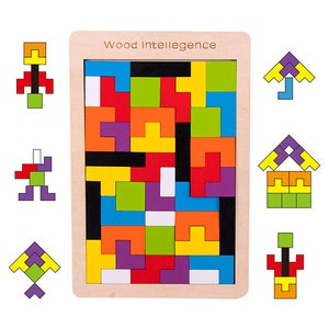 Engraved Colorful 3D Blocks Game Wooden Puzzle Brain Teasers Toy ...