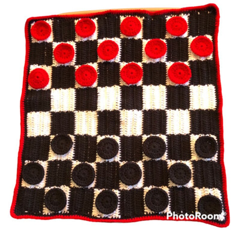 Crochet Checkers Game Blanket Kids Games Outdoor Games - Etsy