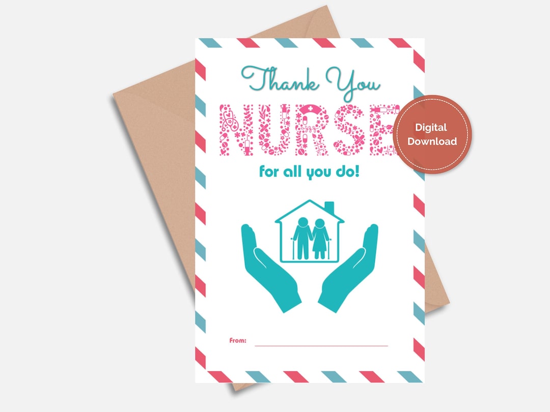 Printable Gift Card Holder, Nurse Appreciation, Digital Download, Thank ...