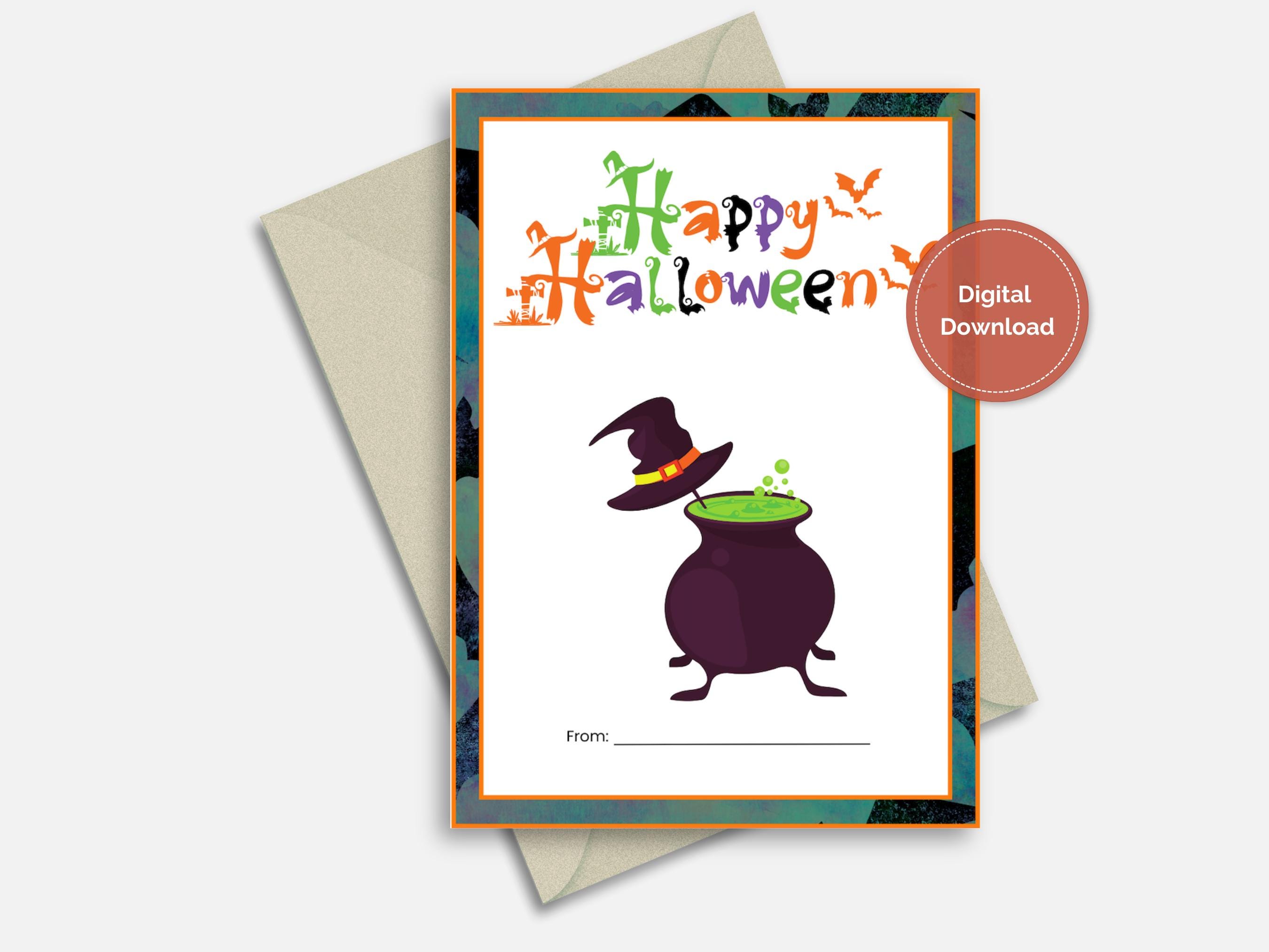 Printable Gift Card Holder, Halloween, Digital Download, Trick or Treat ...