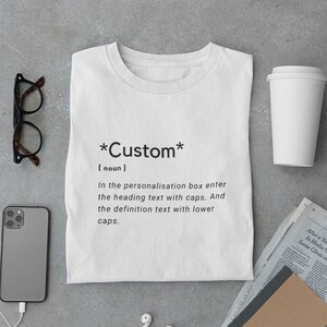 Custom Dictionary Definition T-shirt, Personalised Gift Funny Shirt ...