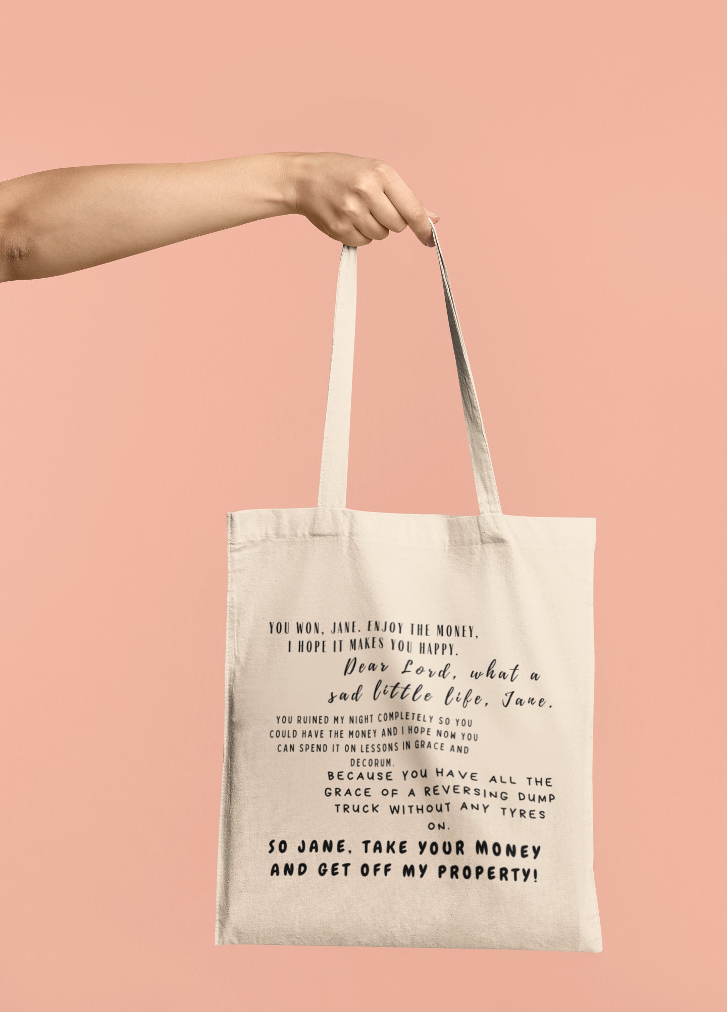 You Won Jane Tote Bag, Come Dine With Me Gift, Gift for Her Uk ...