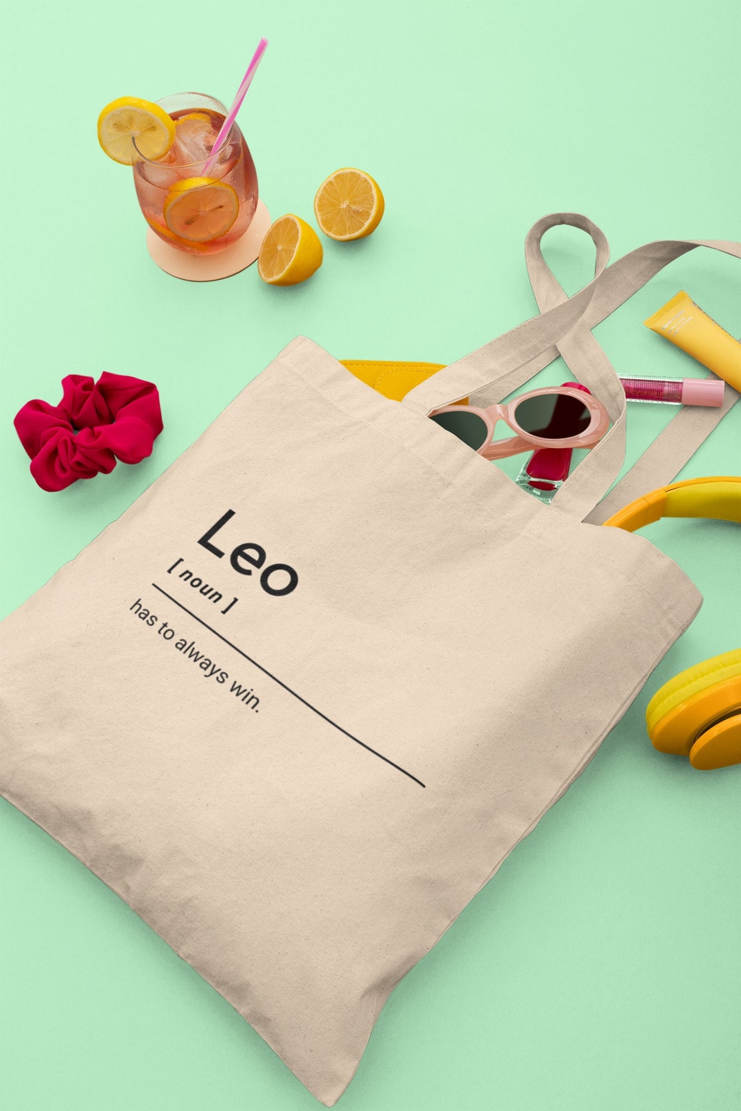 Funny Leo Definition Tote Bag, Zodiac Canvas Shopper UK, Astrology Gift ...