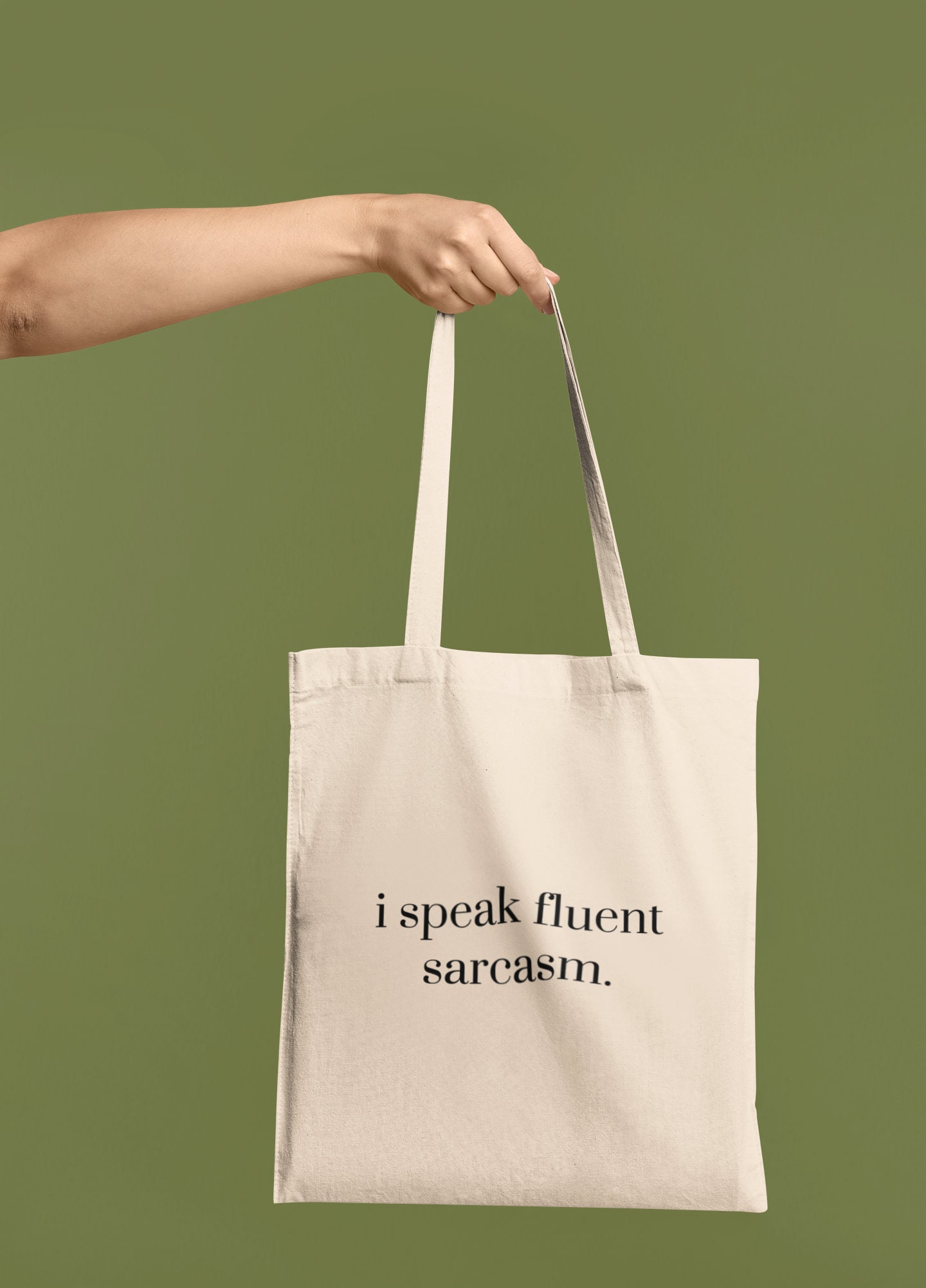 I Speak Fluent Sarcasm Tote Bag, Funny Tote Bag, Tote Bag Quote, Tote ...