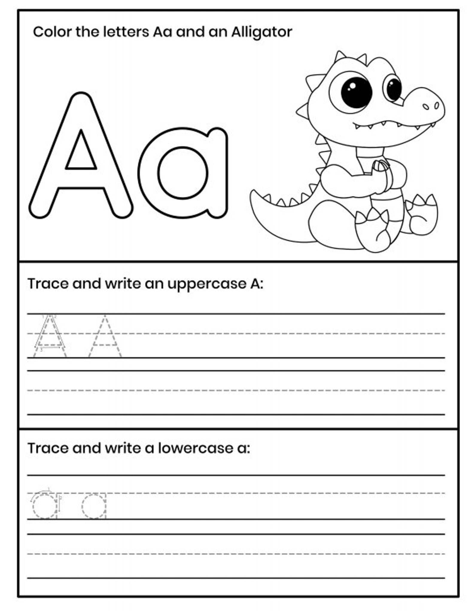 A-Z Handwriting Practice Sheets 2 Sets | Etsy