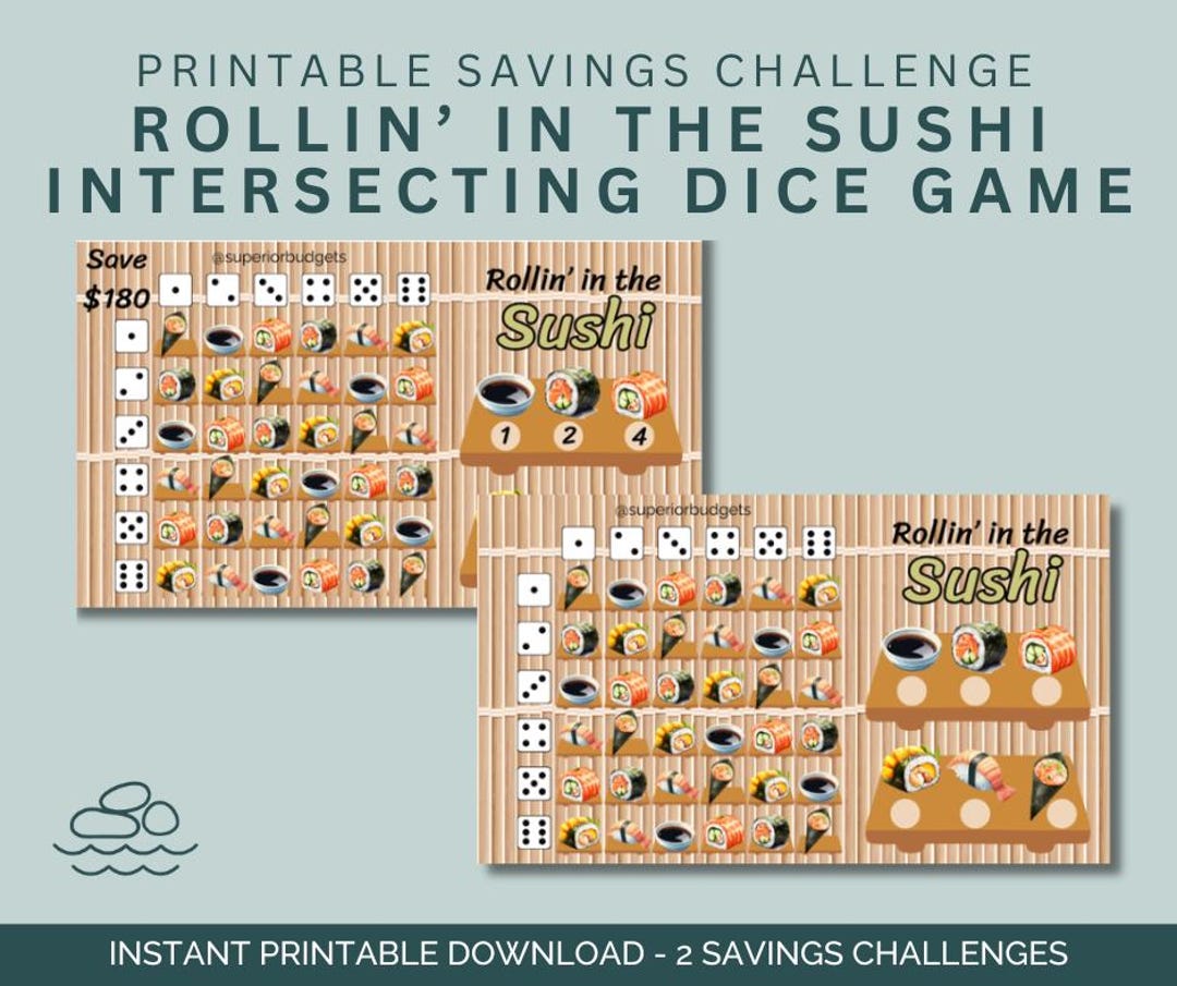 Rollin' in the Sushi Intersecting Dice Game | Digital Download ...
