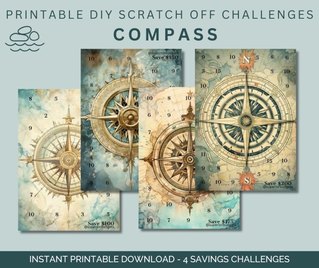 Compass Travel Savings Challenge Set | DIY Scratch off (digital ...