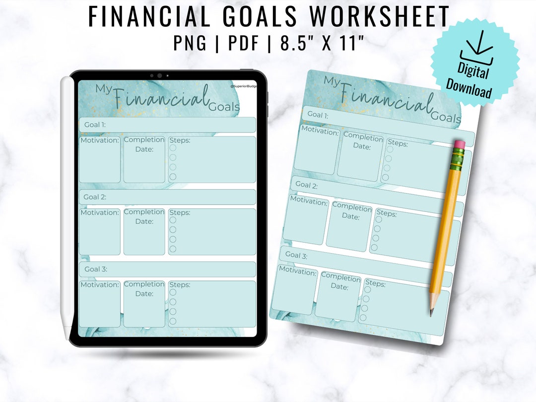 Financial Goals Worksheet Budget Goals Worksheet Budget Goals Budgeting ...
