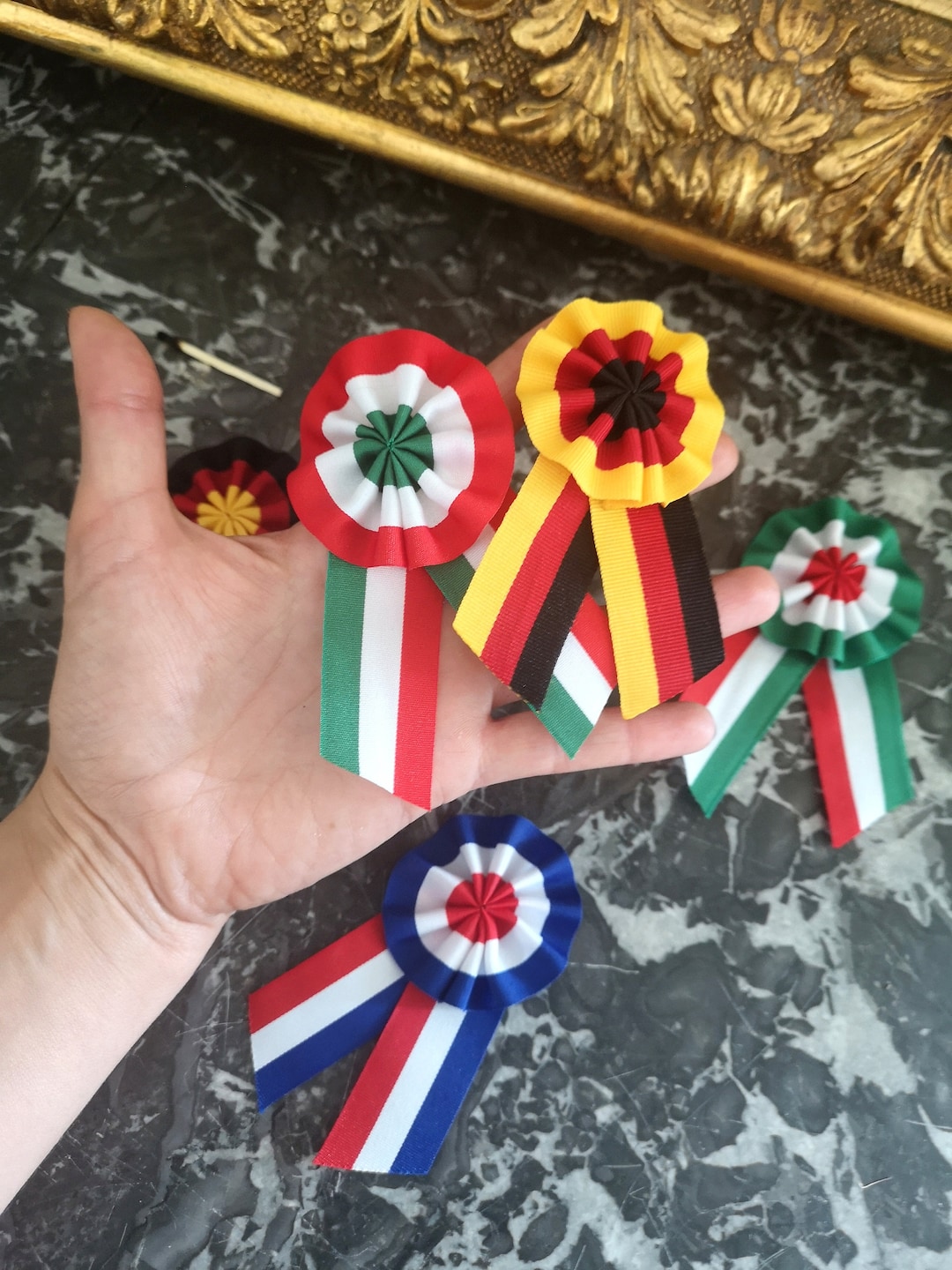 WORLD Pin, Country Brooch (american Cockade / USA - English - British ...