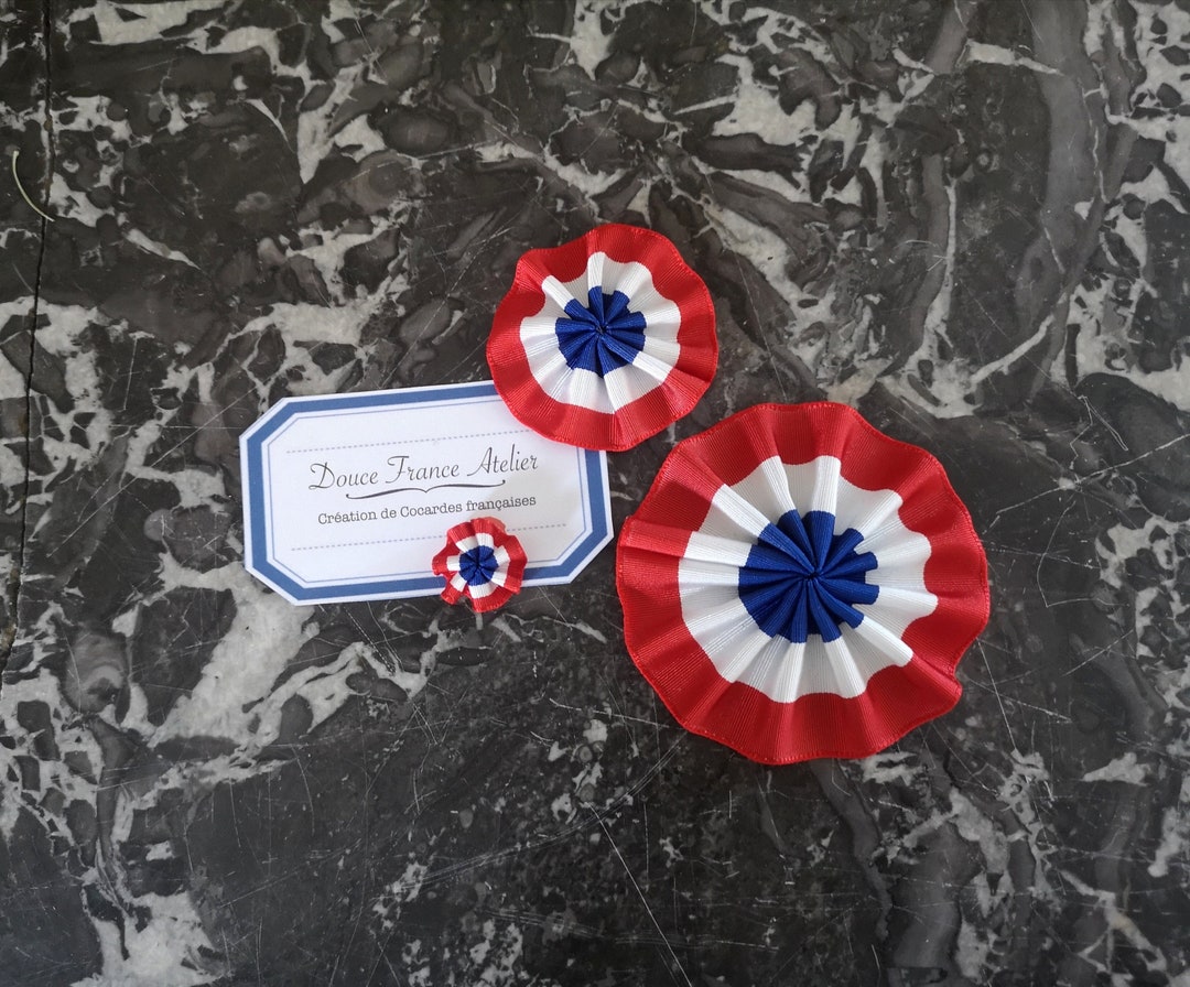 Trio of Tricolor French Cockades - Made in France (french Revolution ...