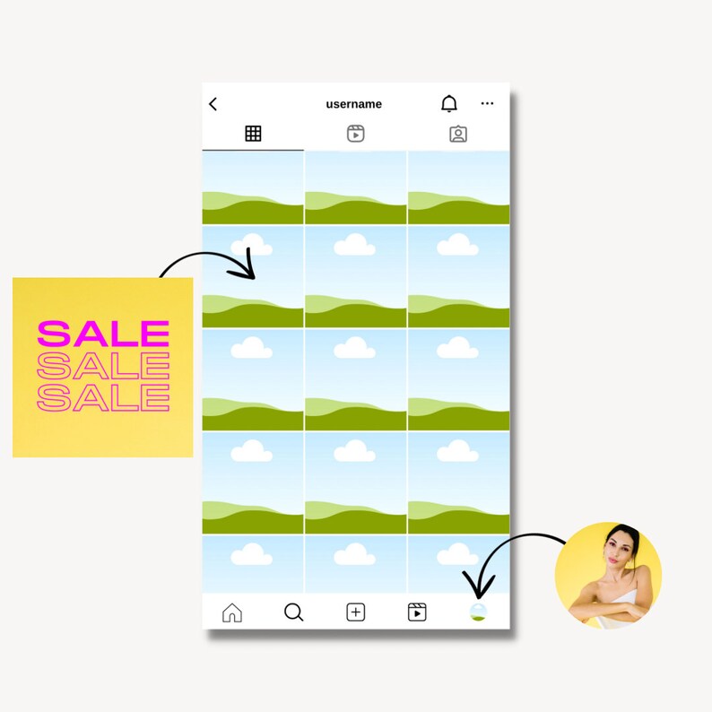 Instagram Profile Template, Mockup Template, Profile Preview - Etsy