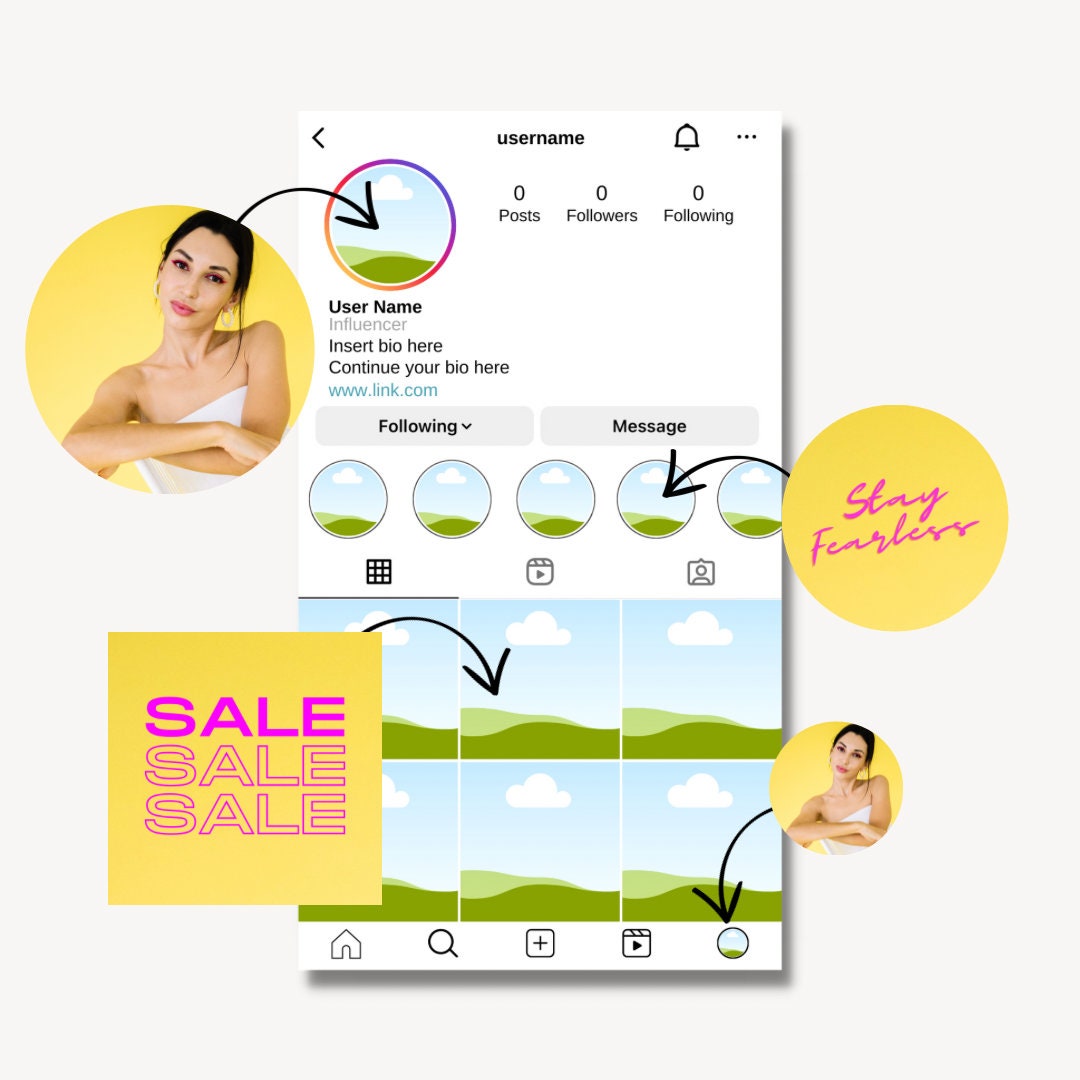 Instagram Profile Template, Mockup Template, Profile Preview - Etsy