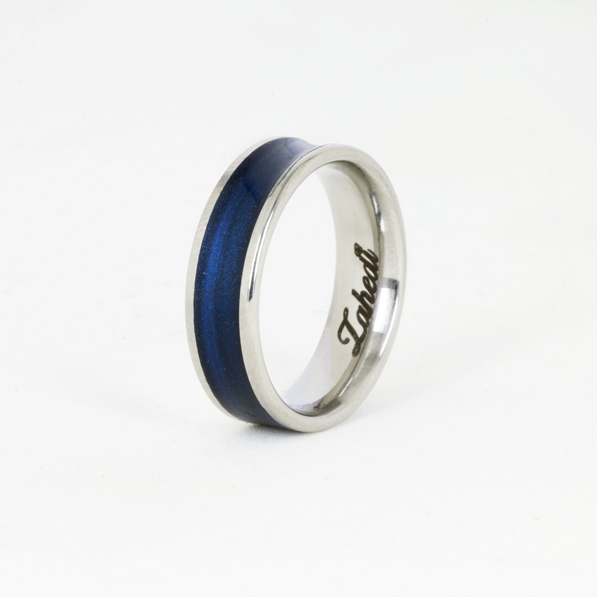 Navy Blue Enamel Ring, Tungsten Enamel Ring, Multi-color Enamel Band ...