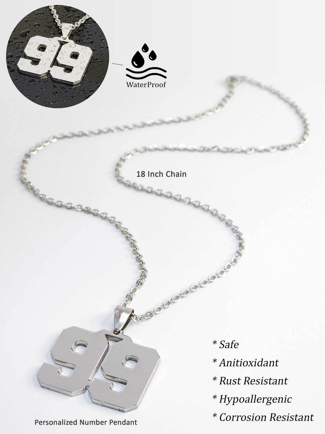 Necklace Number 42, Personalized Number Necklace for Boys and Girls ...