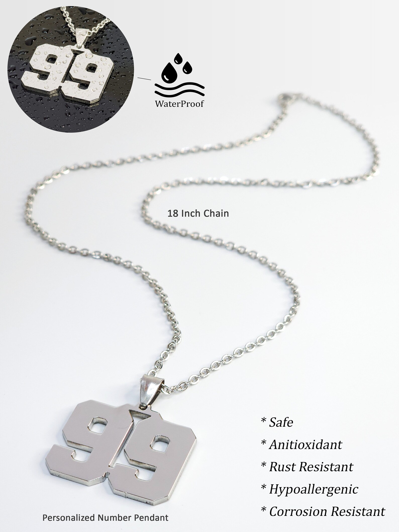 Necklace Number 2, 14K Gold Number Necklace, Personalized Jewelry, a ...