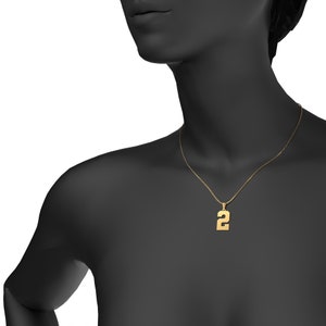 Necklace Number 2, 14K Gold Number Necklace, Personalized Jewelry, a ...