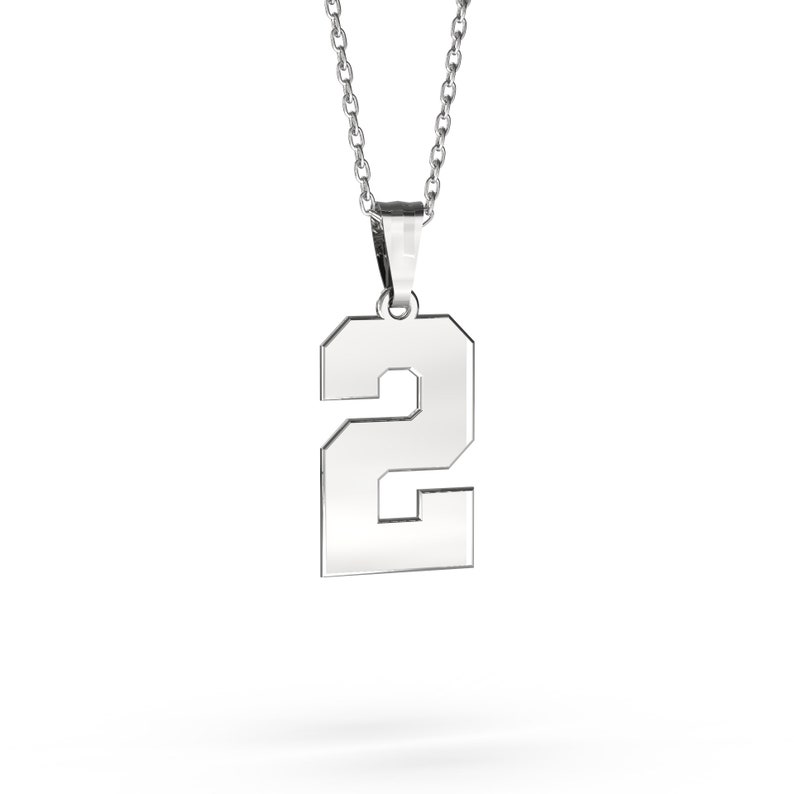 Necklace Number 2, 14K Gold Number Necklace, Personalized Jewelry, a ...
