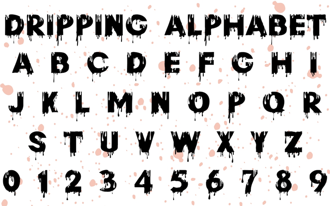 12 Pack Dripping Alphabet Bundle Drip Letters Svg, Drip Font Svg ...
