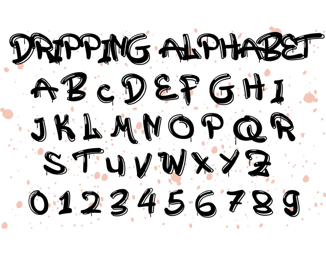 DRIPPING ALPHABET SVG Drip Letters Svg Drip Font Svg | Etsy