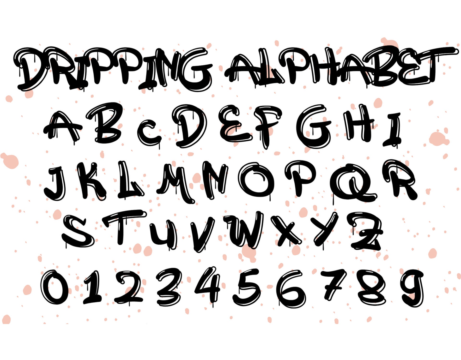 DRIPPING ALPHABET SVG Drip Letters Svg Drip Font Svg | Etsy
