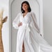White Bridal Robe Bridal Robe for Bride Long Bridal Robe Bride Robe for ...