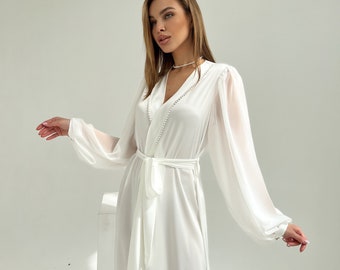 Long Bridal Robes / Bride Robe for Wedding Day / White Feather - Etsy